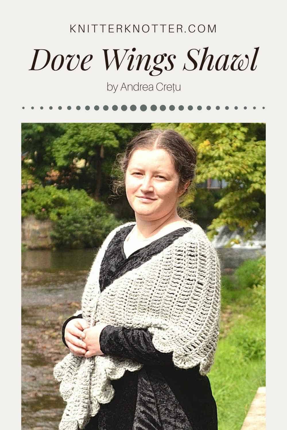 Easy Crochet Shawl Pattern - Dove Wings by Andrea Crețu - KnitterKnotter