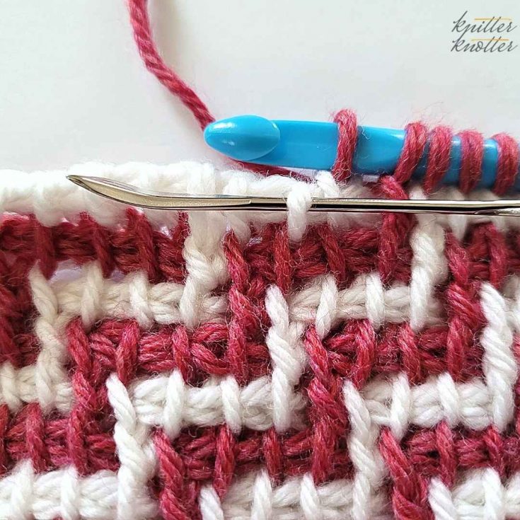 Stitch Tutorials for Tunisian Mosaic Crochet - KnitterKnotter
