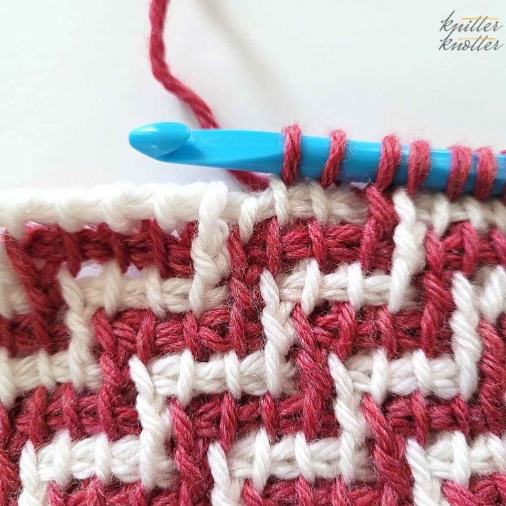 Stitch Tutorials for Tunisian Mosaic Crochet - KnitterKnotter