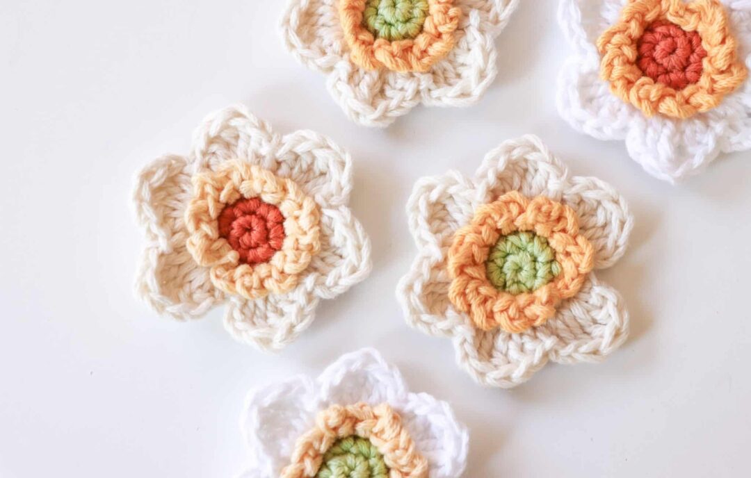 How to Crochet Easy Flowers for Beginners! - KnitterKnotter