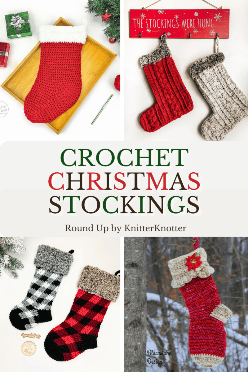 30 Crochet Christmas Stocking Patterns for Families - KnitterKnotter