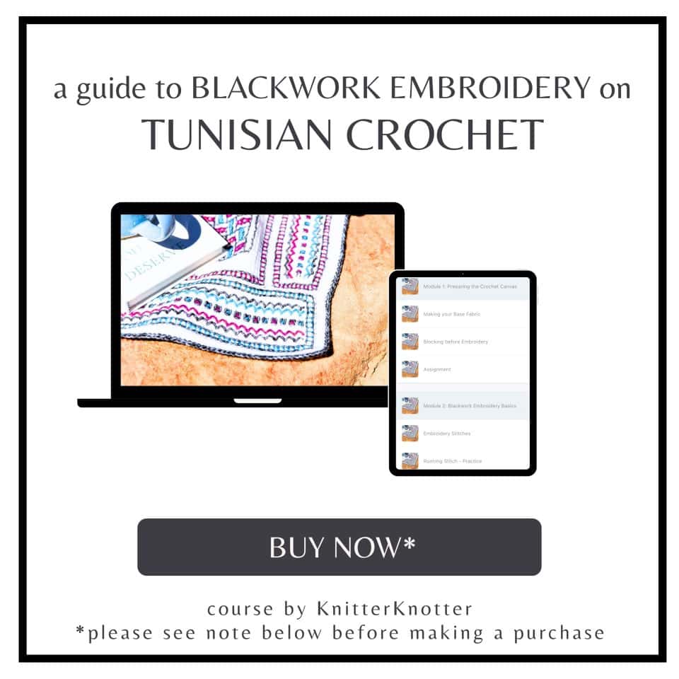 A guide to Blackwork Embroidery on Tunisian Crochet - From Dream to Done